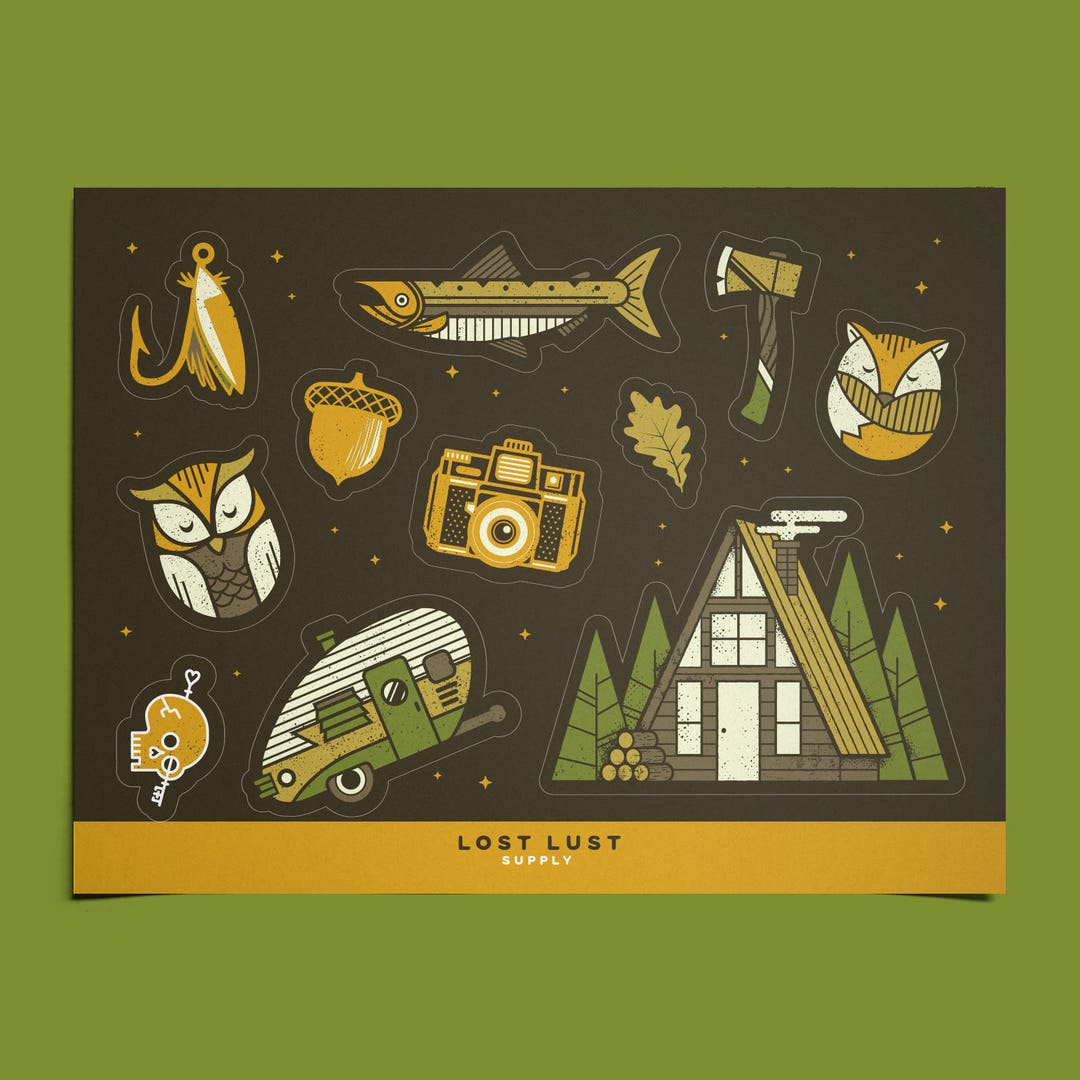 Wanderlust Sticker Set // Screen-print Kiss-cut Silk-screen Stickers ...