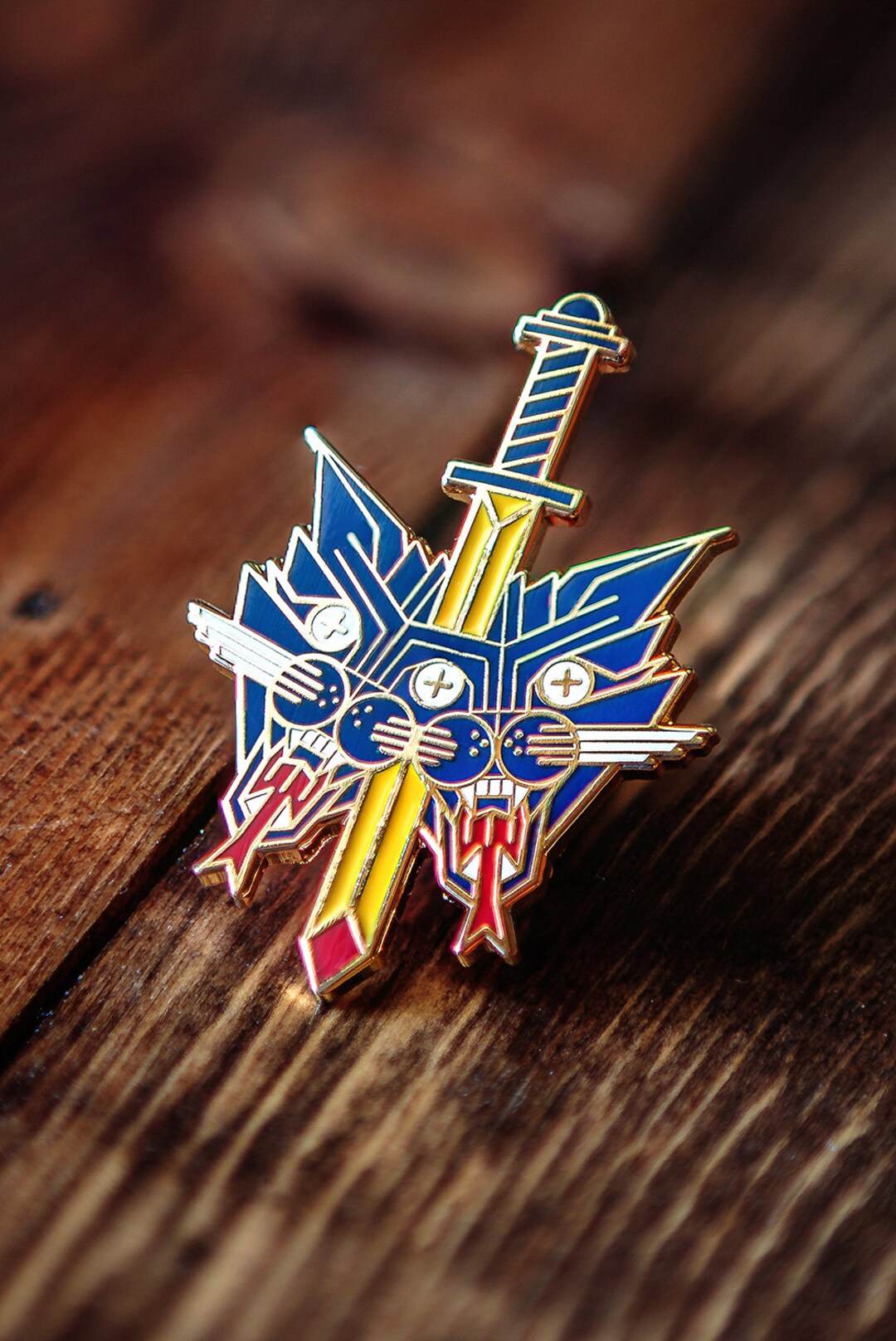 Cat Dagger Enamel Lapel Pin Badge // Artist Series Pin by Brian Steely ...