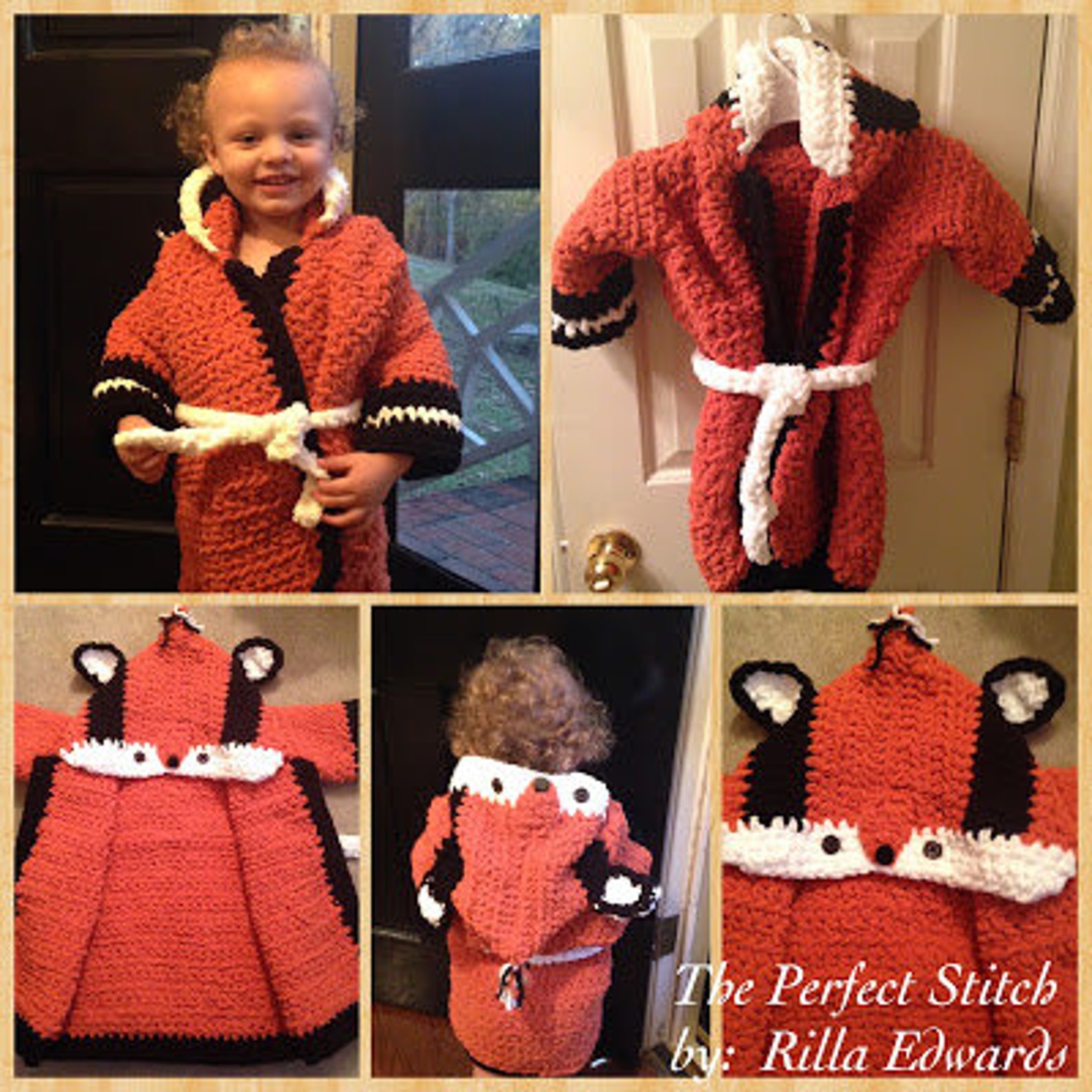 Crochet Toddler Fox Bathrobe - Digital Pattern | PDF Pattern Only - Etsy