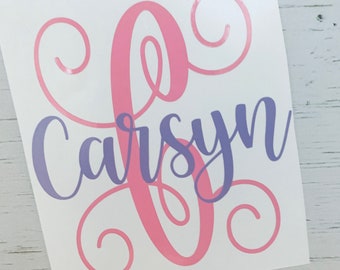 Custom Cursive Name Decal Sticker | Etsy