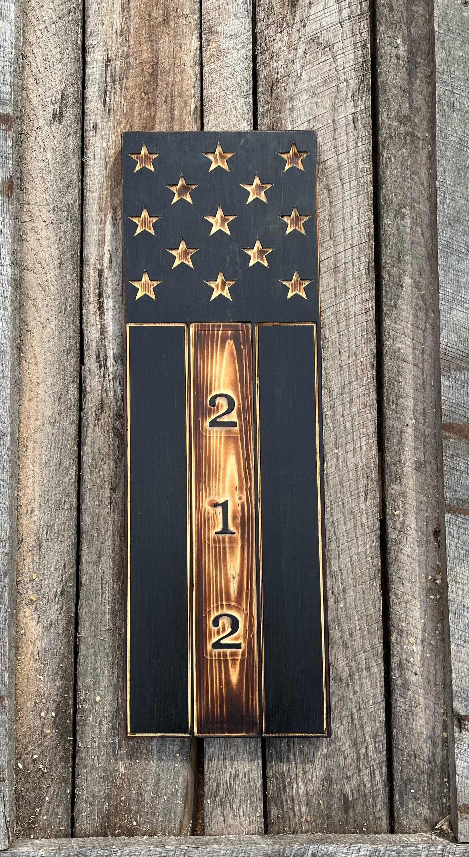 Rustic Patriotic American Flag Address Sign, Gift for Wedding ...