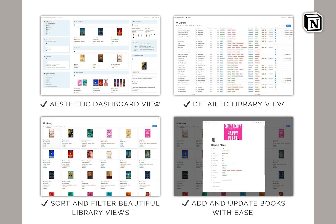 The Ultimate Digital Library - Notion Template - Etsy