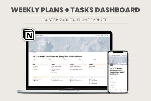 Notion Template Work Dashboard, Notion Templates, Notion Dashboard ...