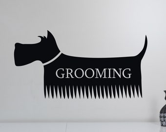 Pet Grooming Wall Decal Vinyl Sticker Window Logo Animal | Etsy