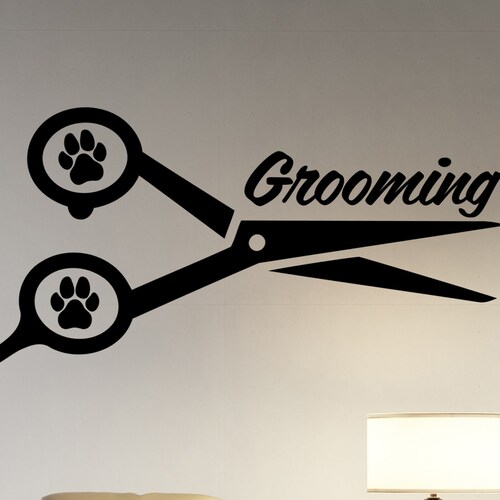 Grooming Salon Wall Decor Pet Grooming Decals Dog Comb - Etsy