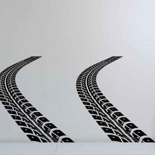Tire Tracks Wall Decal Tire Tracks Wall Sticker Wall Decor | Etsy