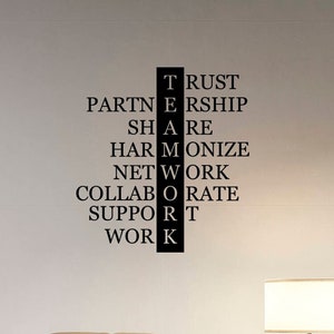 Teamwork Wall Decal Vinyl Sticker Lettering Business Team Work ...
