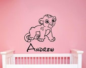 Baby Simba Custom Name Wall Decal the Lion King Personalized - Etsy