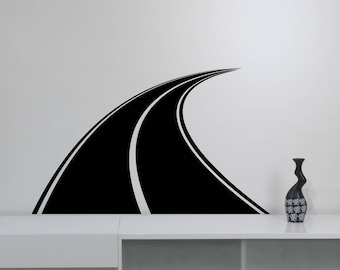Curved Road Wall Sticker Traffic Speedway Vinyl Decal Highway | Etsy