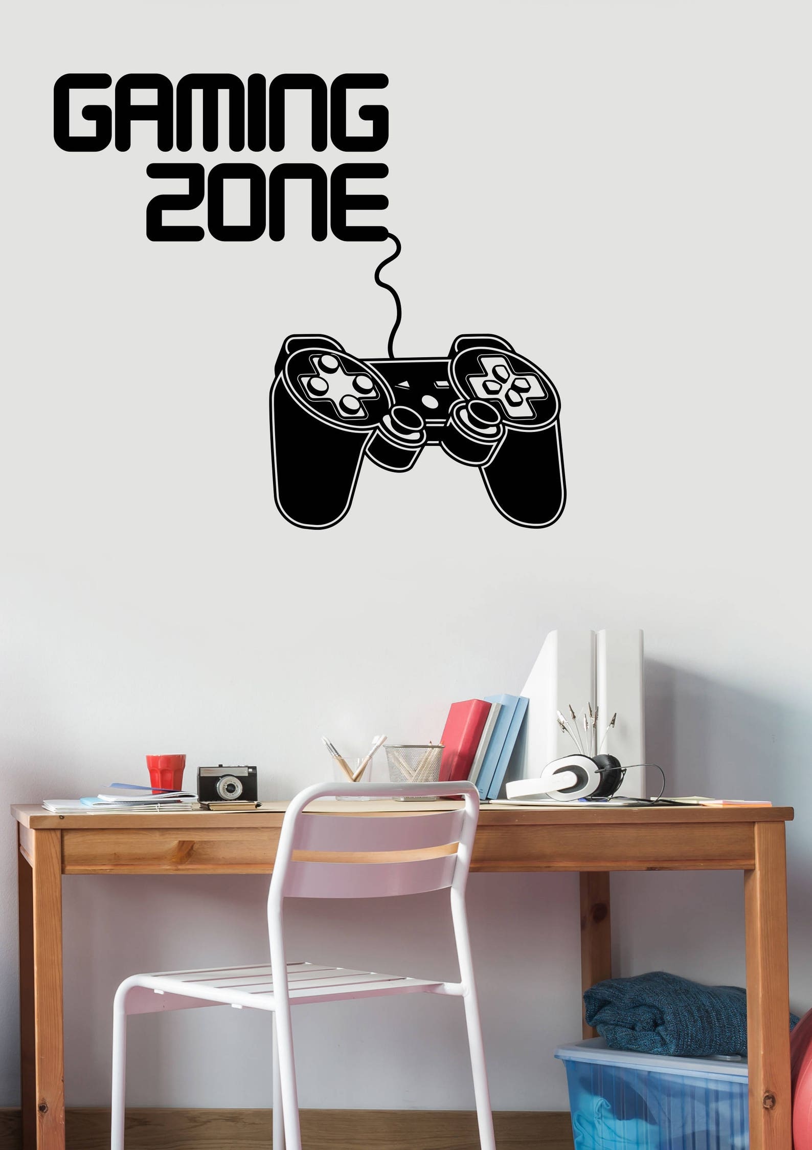 Gaming Zone Sign Vinyl Decal Gamepad Controller Sticker Video Game Logo ...