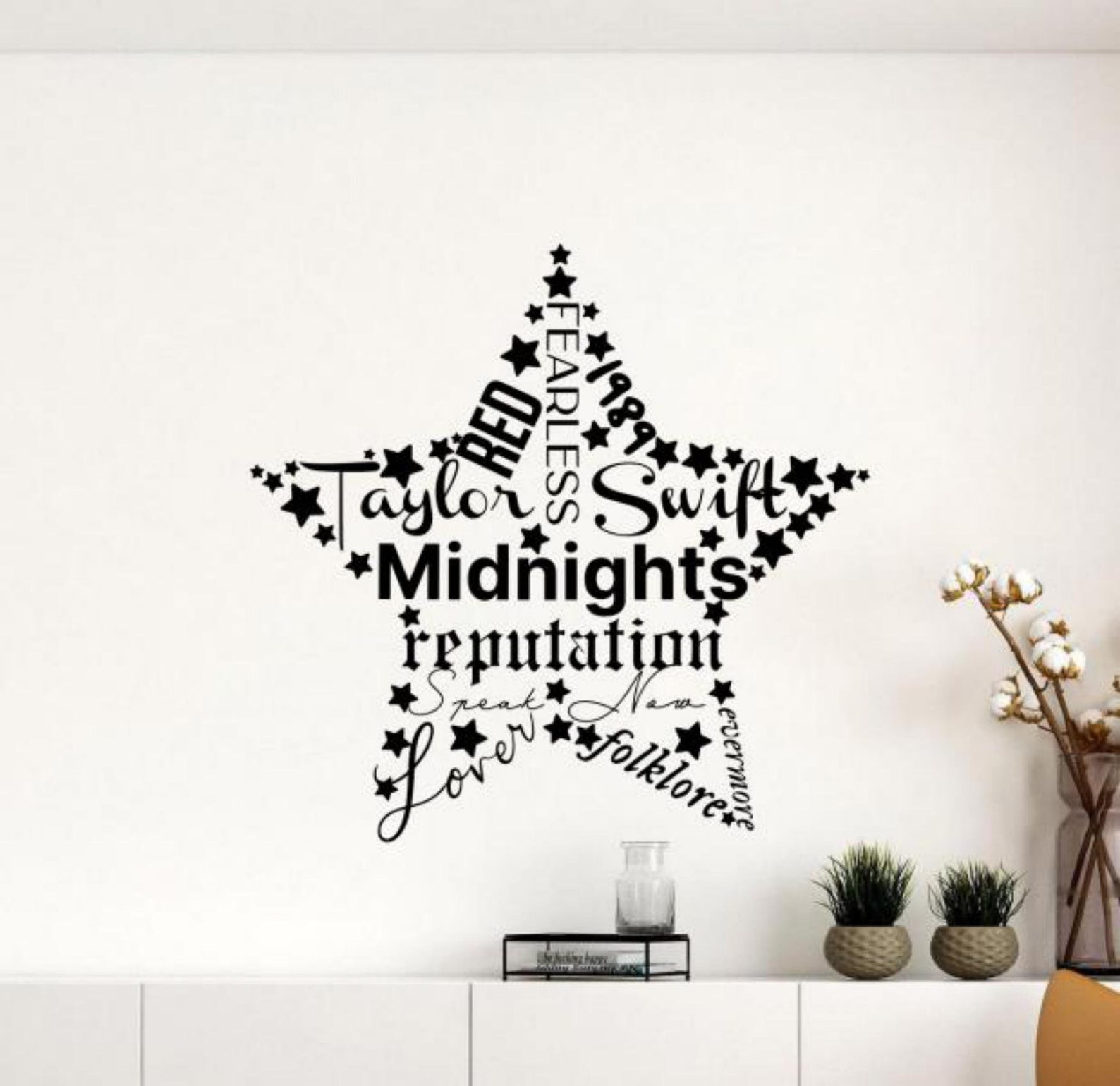 Taylor Albums Wall Decal Vinyl Sticker Midnights Speak Now Reputation ...