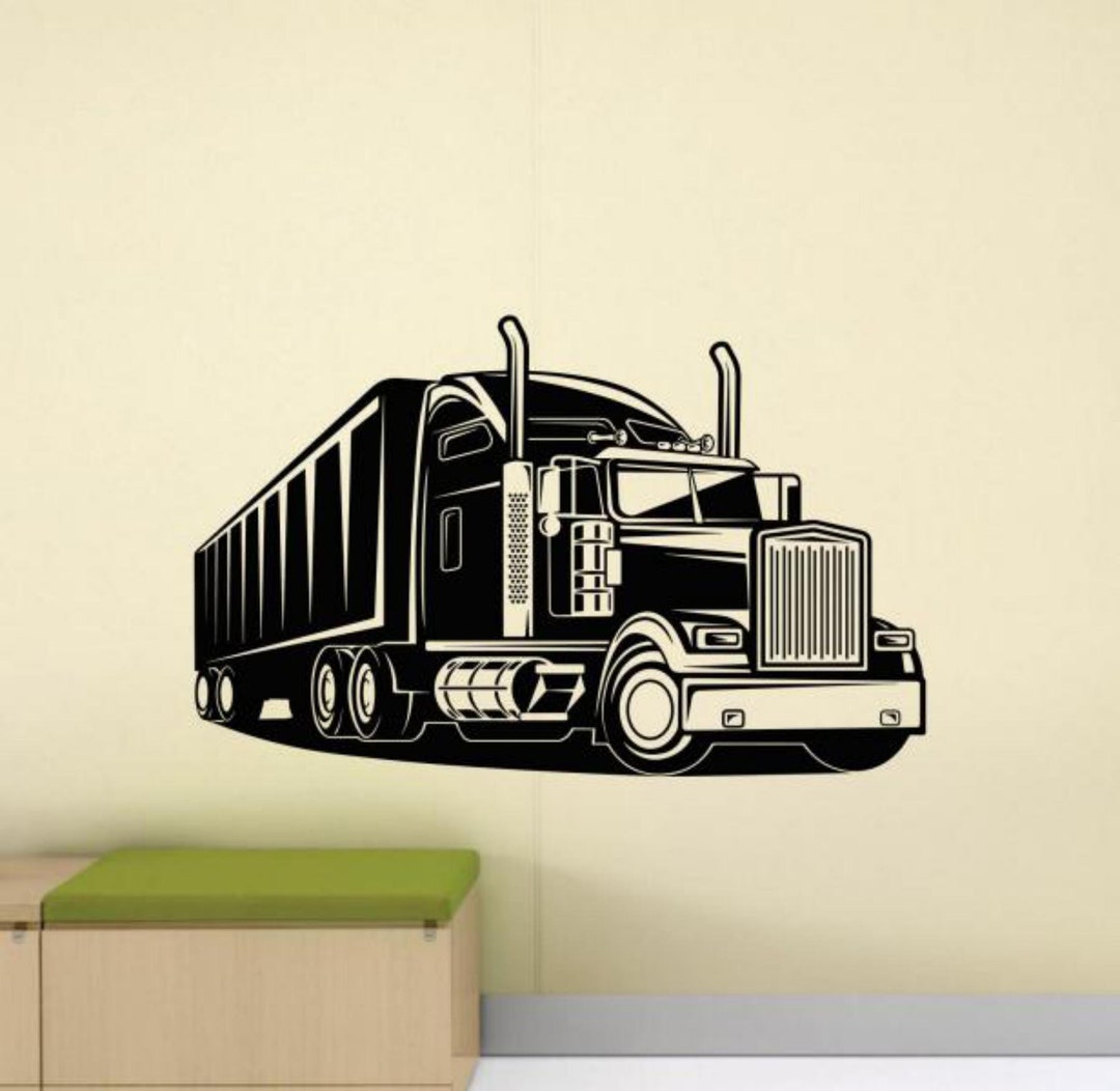Big Truck Wall Decal Vinyl Sticker Semi Truck Wall Art Trucking Driver ...