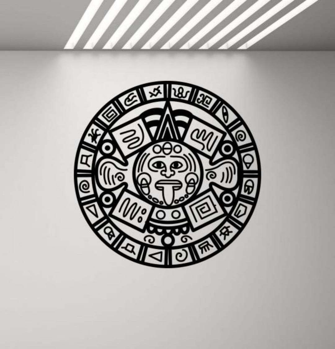 Mayan Calendar Wall Decal Vinyl Sticker Maya Wall Art Gift Aztec Decor ...