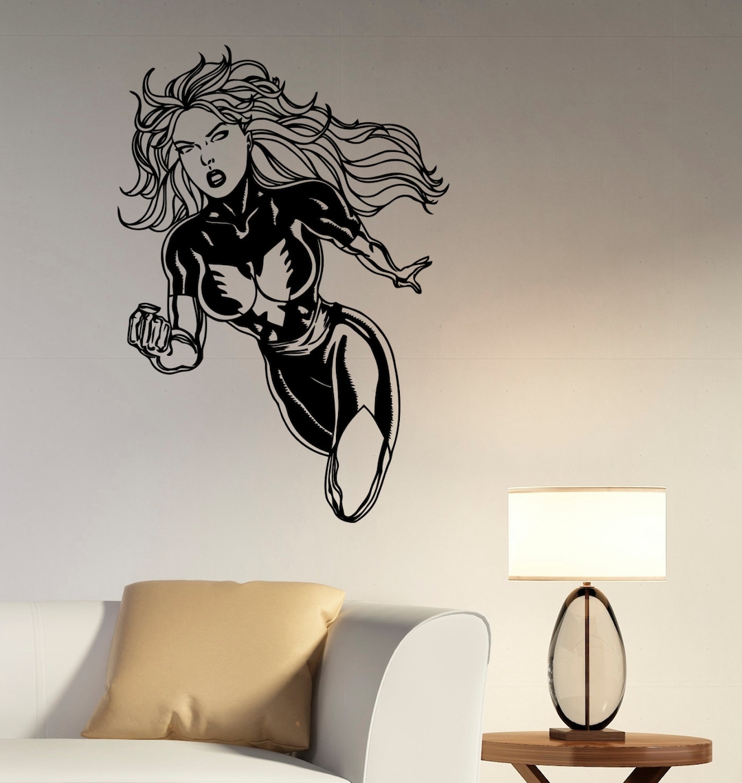 Dark Phoenix Wall Decal Vinyl Sticker Comics Wall Art Girl Superhero ...