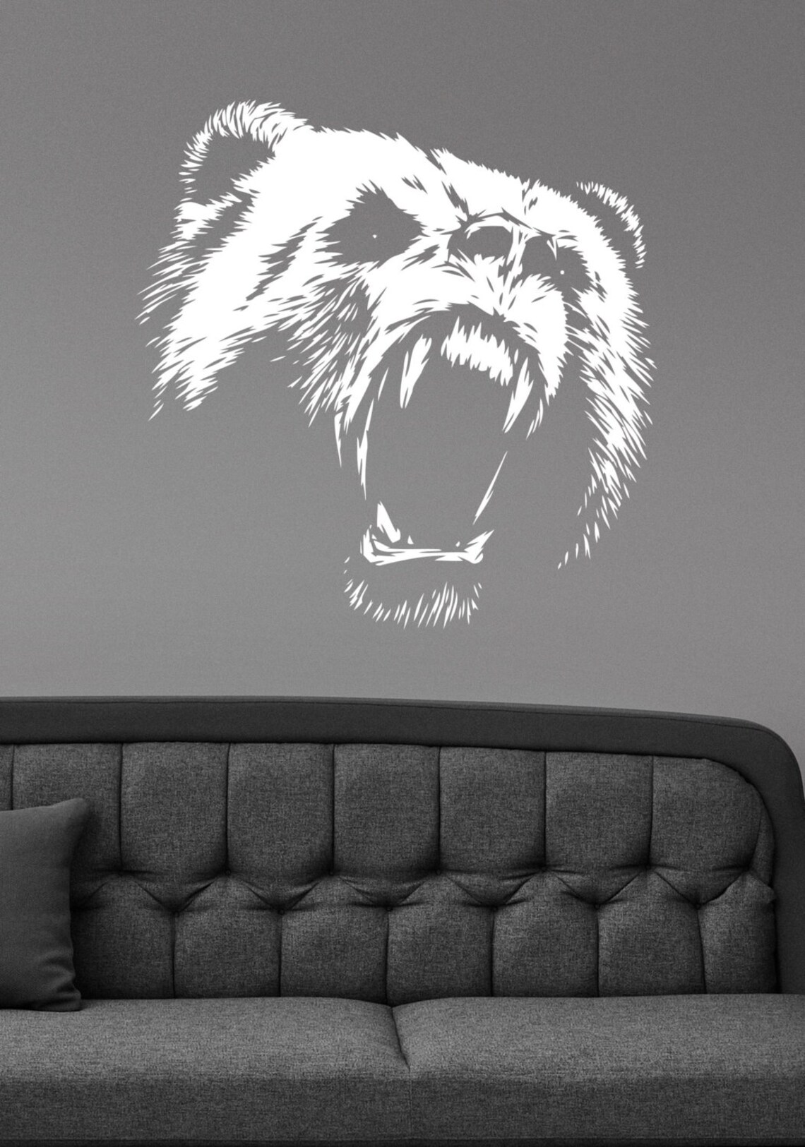 Roaring Bear Wall Sticker Vinyl Decal Hunting Wild Animal Art | Etsy