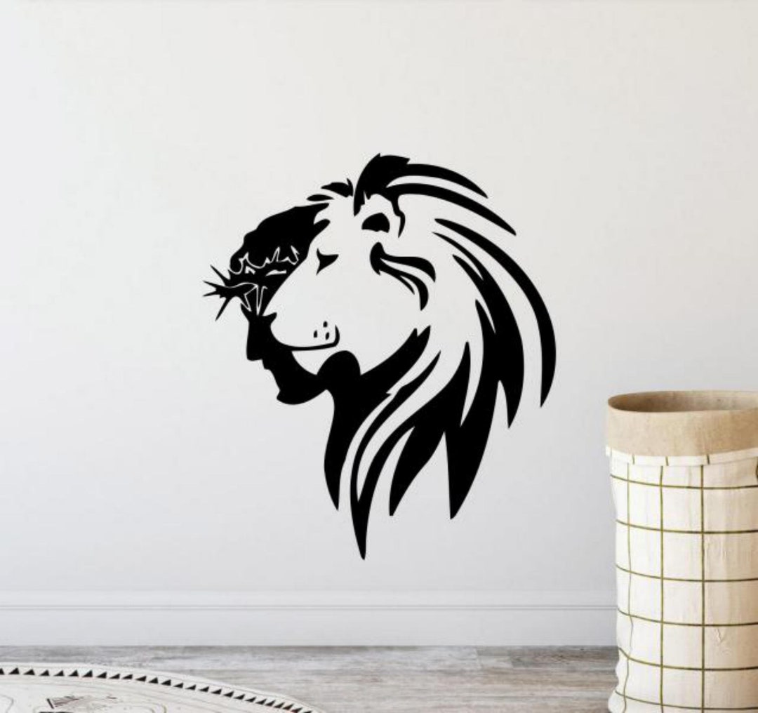 Jesus Lion Wall Decal Vinyl Sticker Faith Wall Art Gift Christ ...