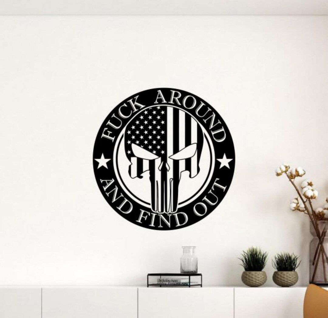 FAFO F*ck Around and Find Out Wall Decal Vinyl Sticker US American Flag ...