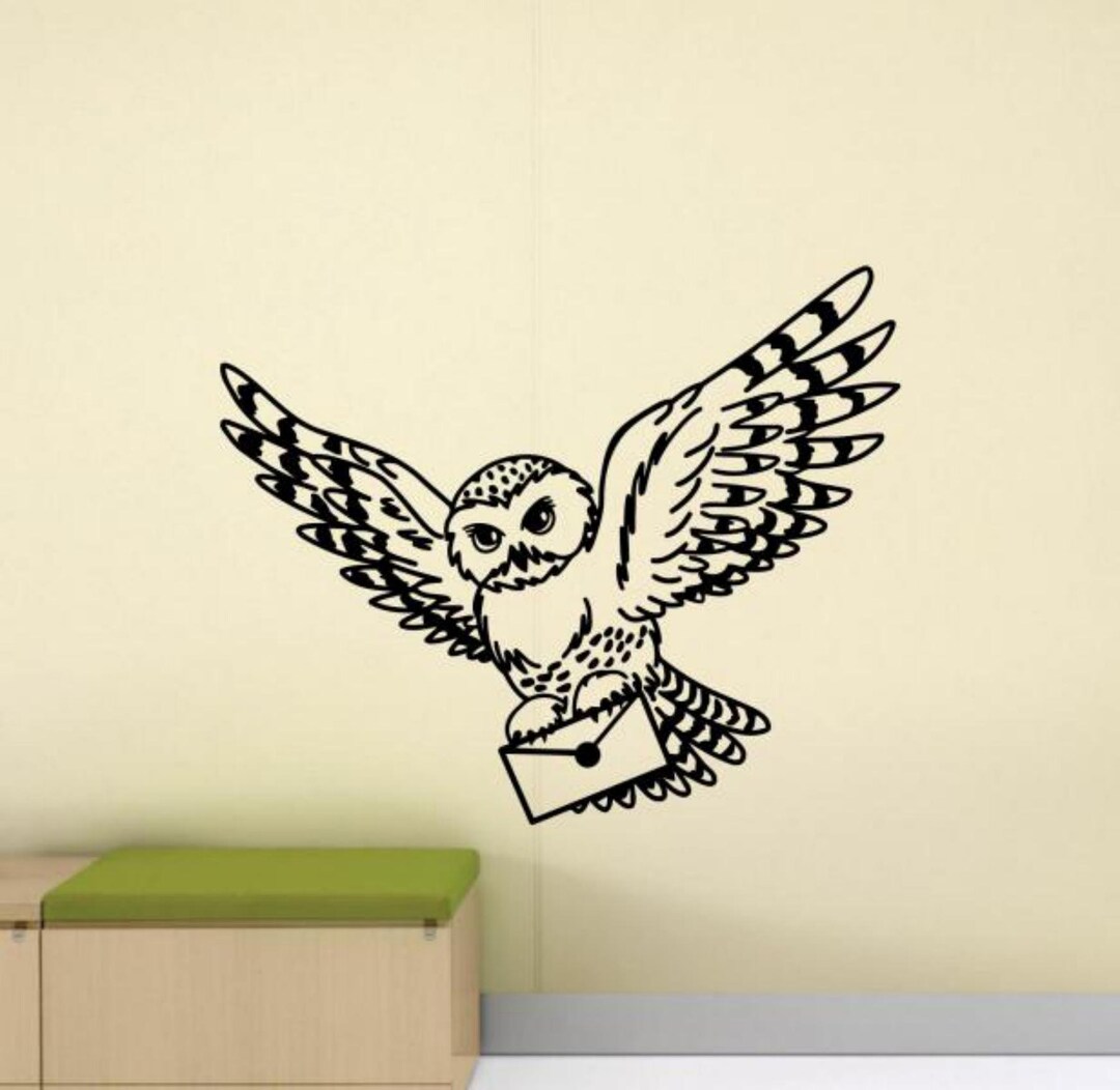 Hedwig Wall Decal Vinyl Sticker Owl Wizard School Letter Wall Art Book ...