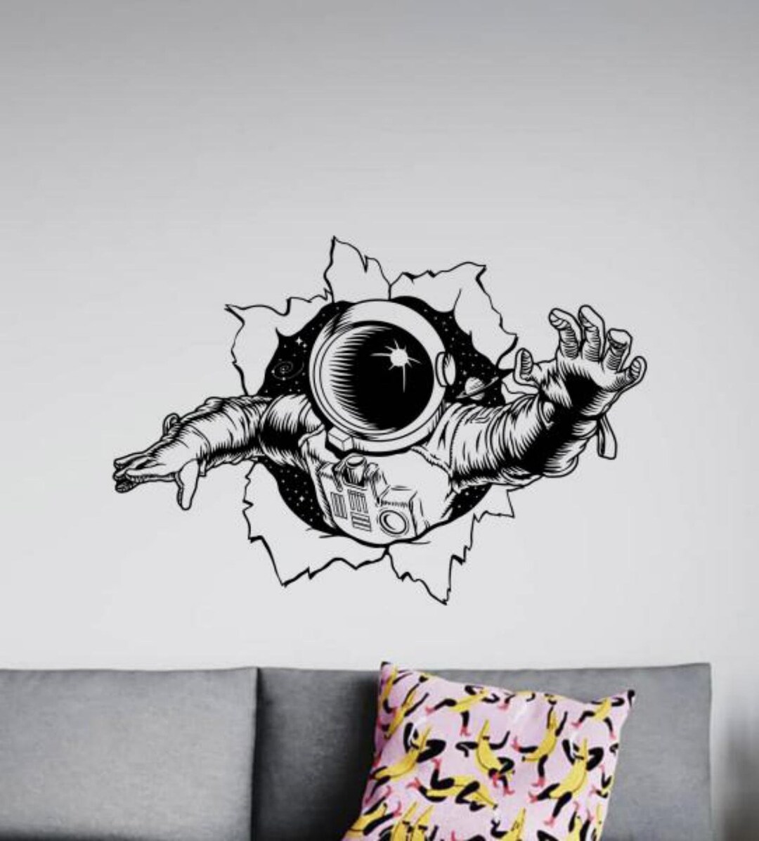 Astronaut Wall Decal Vinyl Sticker Spaceman Wall Art Space Gift Kids ...