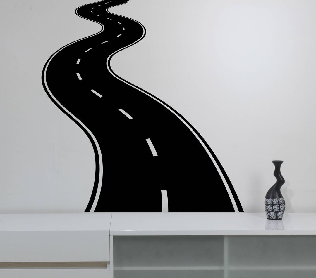 Curved Road Wall Sticker Traffic Speedway Vinyl Decal Highway ...