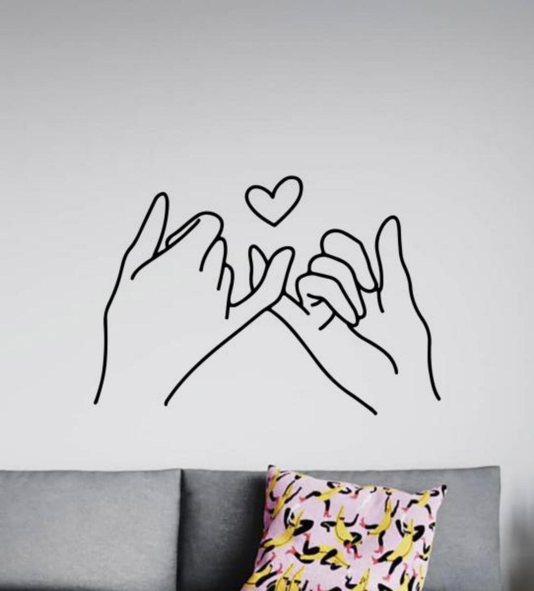 Pinky Promise Wall Decal Vinyl Sticker Couple Holding Hands Wall Art ...