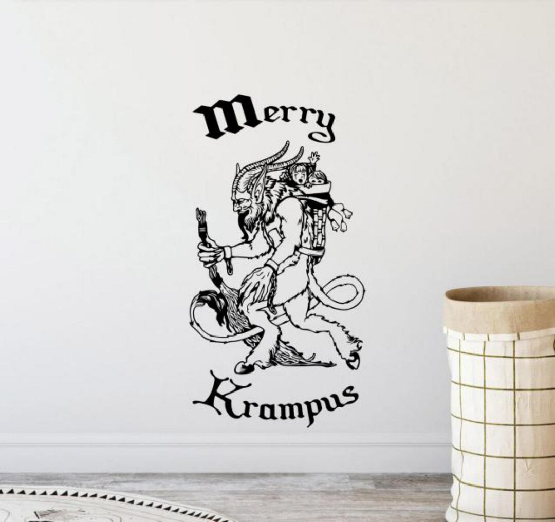 Merry Krampus Sticker Vinyl Wall Decal Christmas Wall Art Gift Scary ...