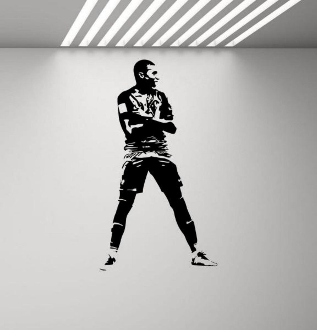 Mbappe Wall Decal Vinyl Sticker Football Wall Art Player Gift Soccer ...