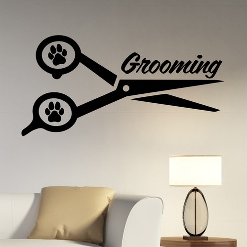 Pet Grooming Wall Decal Vinyl Sticker Window Logo Animal - Etsy
