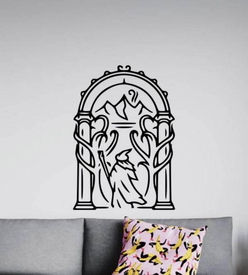 Doors of Durin Wall Decal Vinyl Sticker Gandalf Moria Gate Fairy Wizard ...