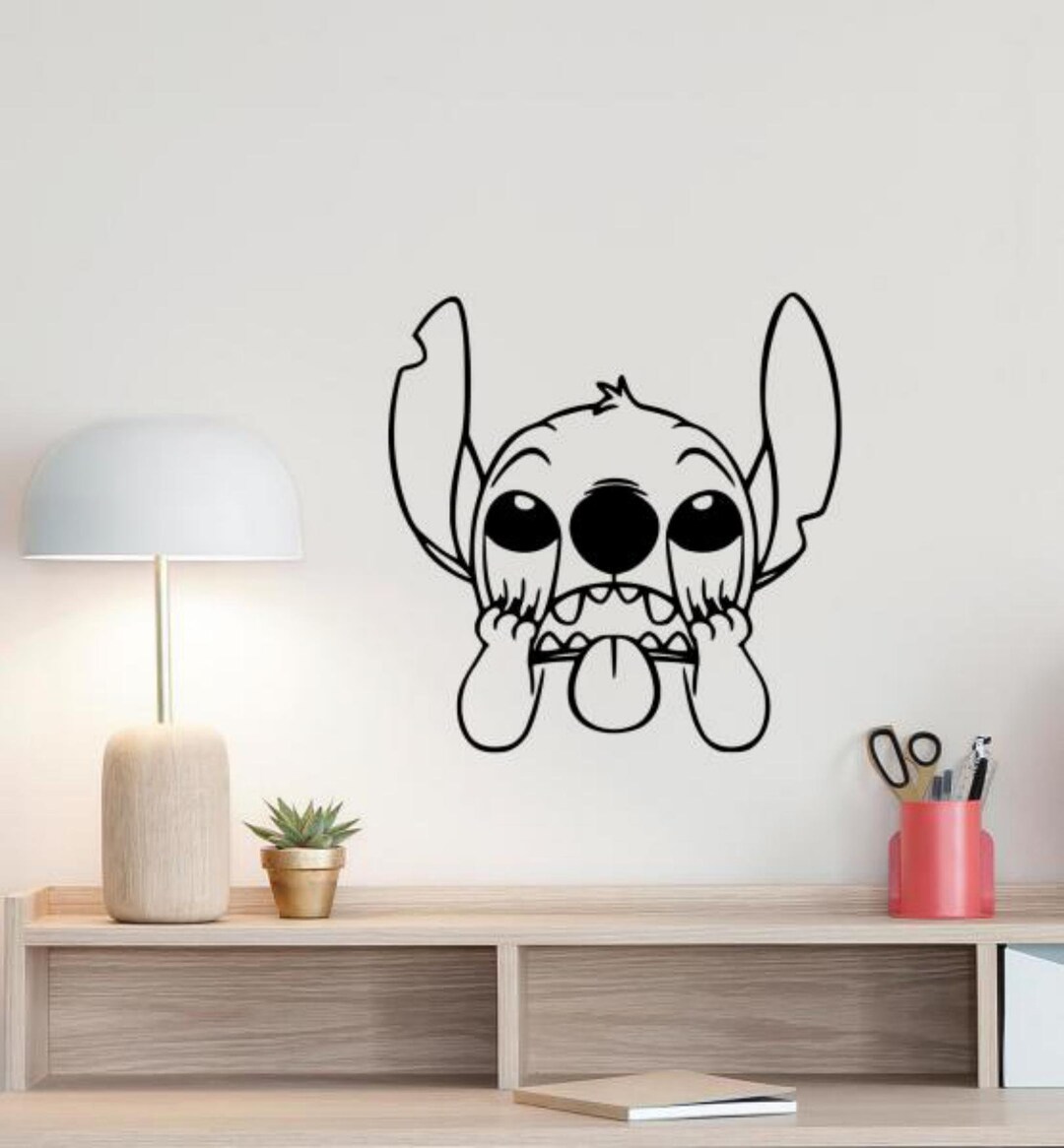 Stitch Wall Decal Vinyl Sticker Funny Stitch Wall Art Gift Crazy Stitch ...