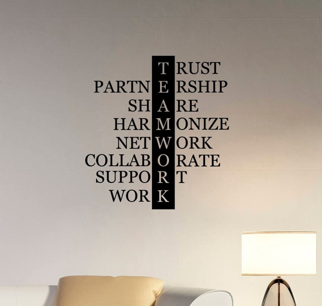 Teamwork Wall Decal Vinyl Sticker Lettering Business Team Work ...