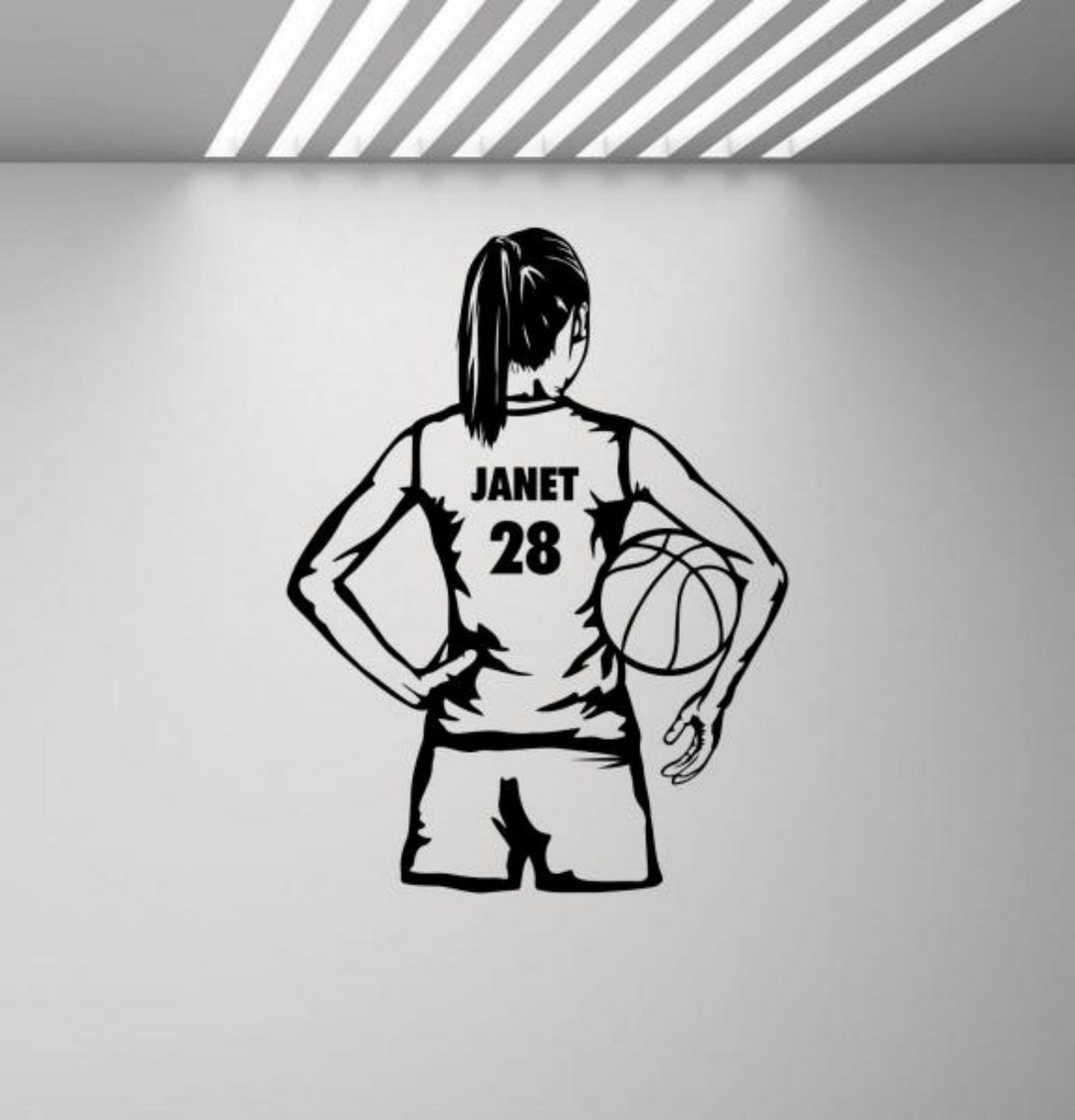 Personalized Basketball Wall Decal Vinyl Sticker Custom Name Basketball ...
