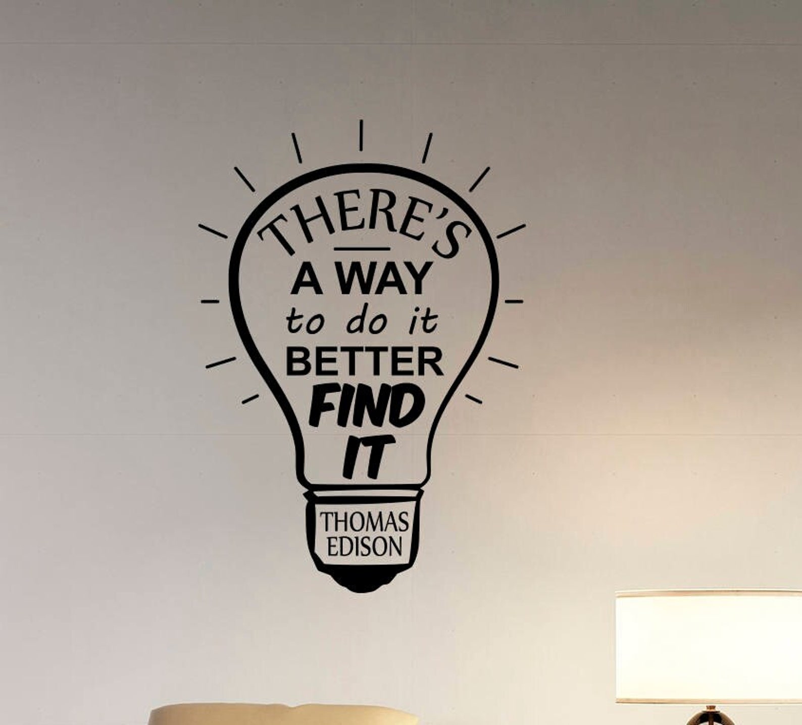 Thomas Edison Quote Wall Decal Vinyl Sticker Quote Lettering Scientist ...
