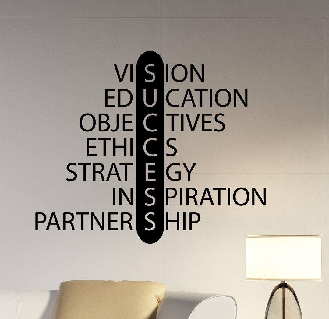 Success Wall Decal Vinyl Sticker Teamwork Poster Business Education ...