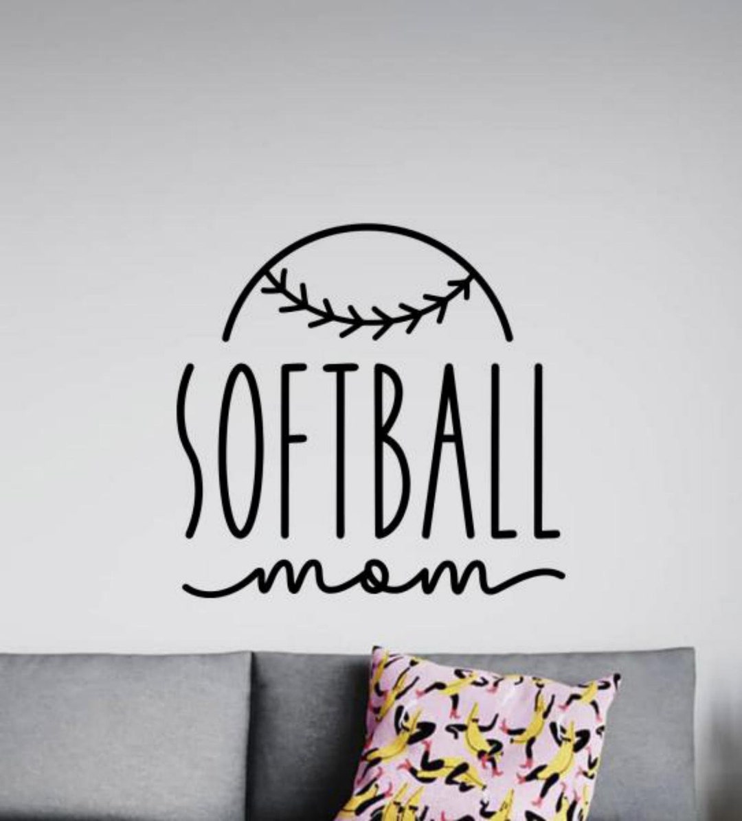 Softball Mom Wall Decal Vinyl Sticker Softball Player Wall Art Fan Gift ...