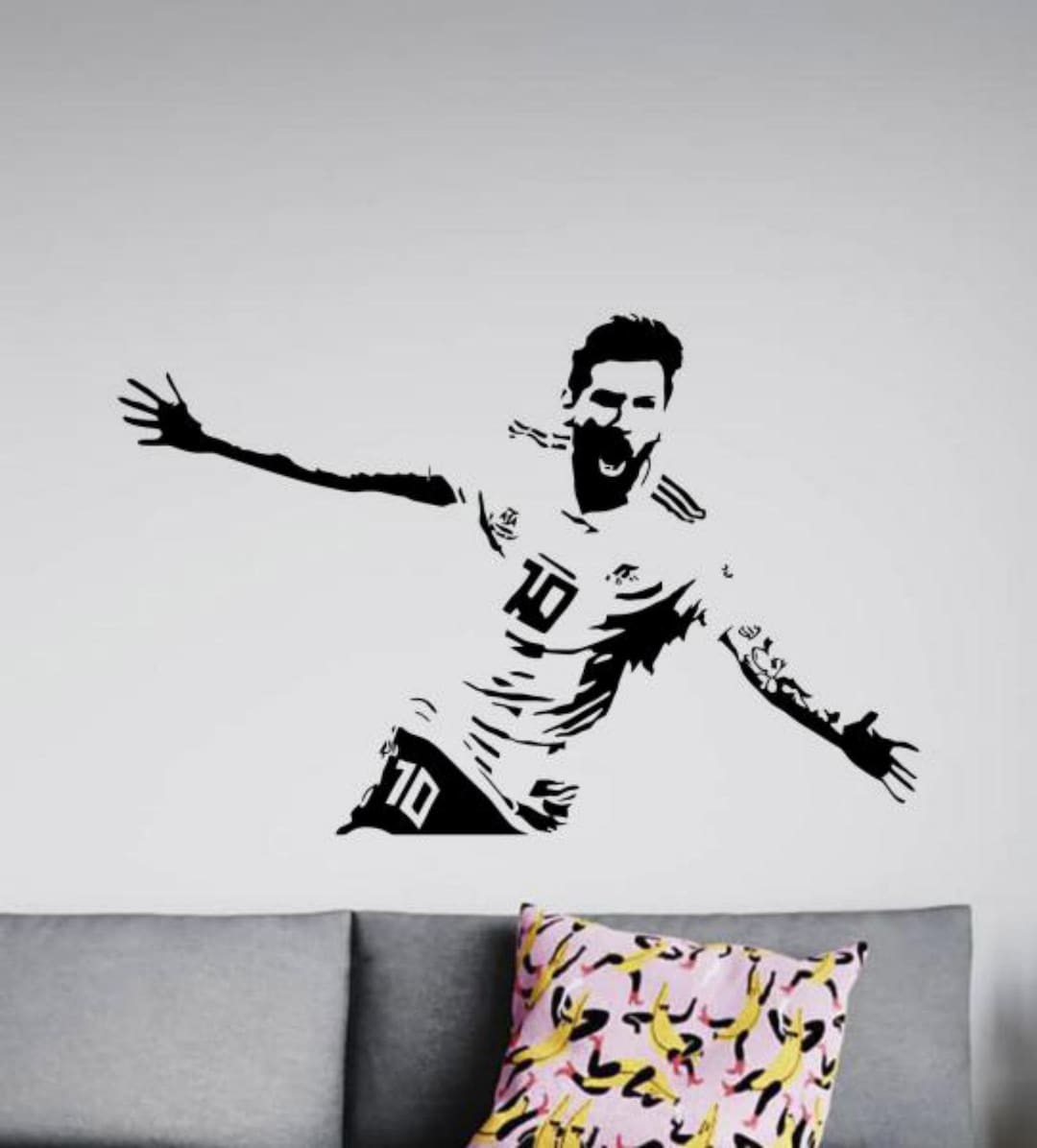 Football Player Wall Decal Vinyl Sticker Wall Art Gift Soccer Fan Wall ...