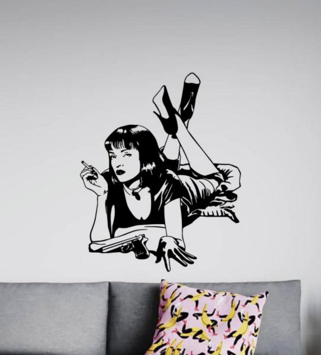 Mia Wallace Wall Decal Vinyl Sticker Theater Wall Art Gift Tarantino ...