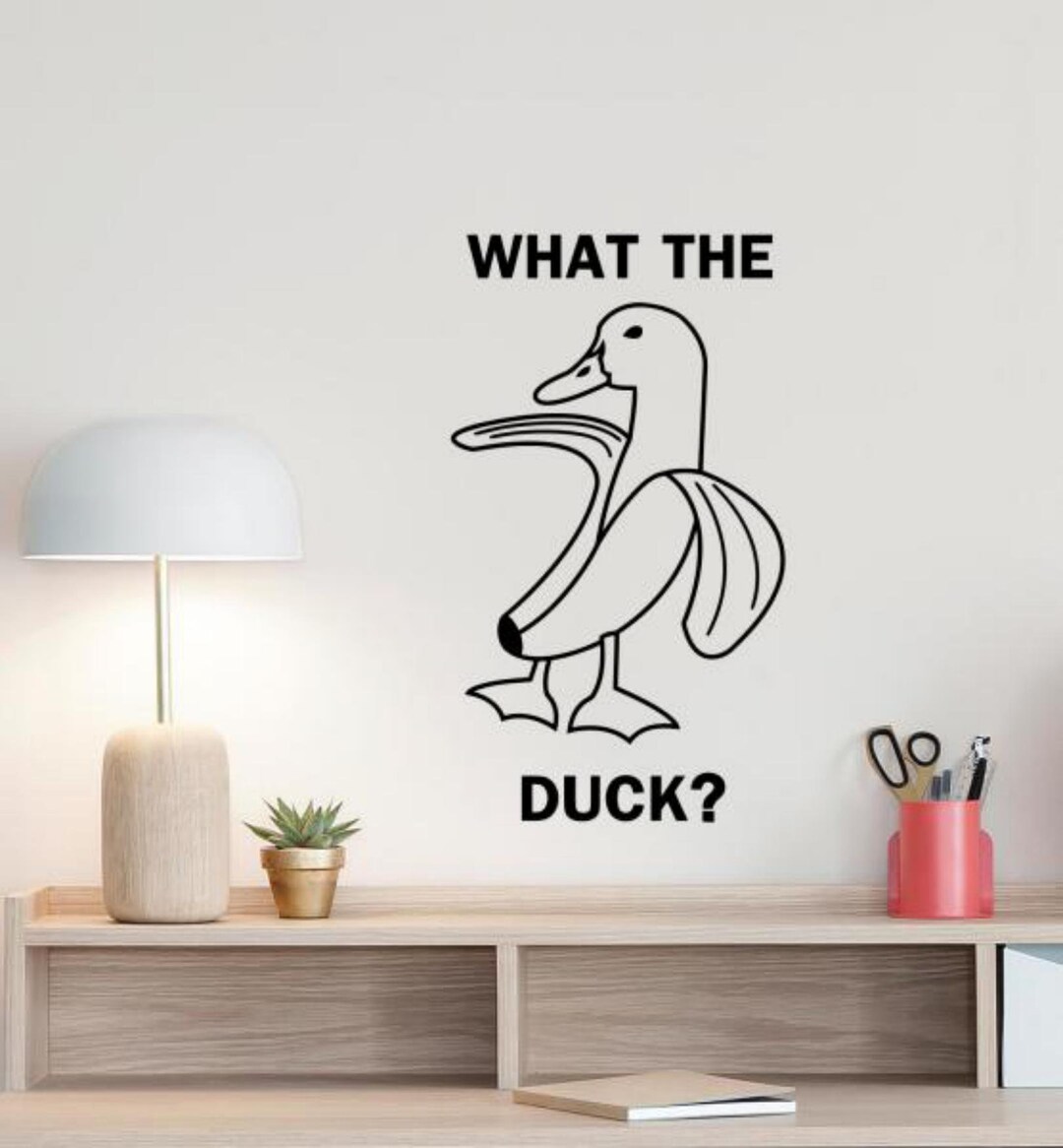 What the Duck Wall Decal Vinyl Sticker WTD Funny Banana Duck Wall Art ...