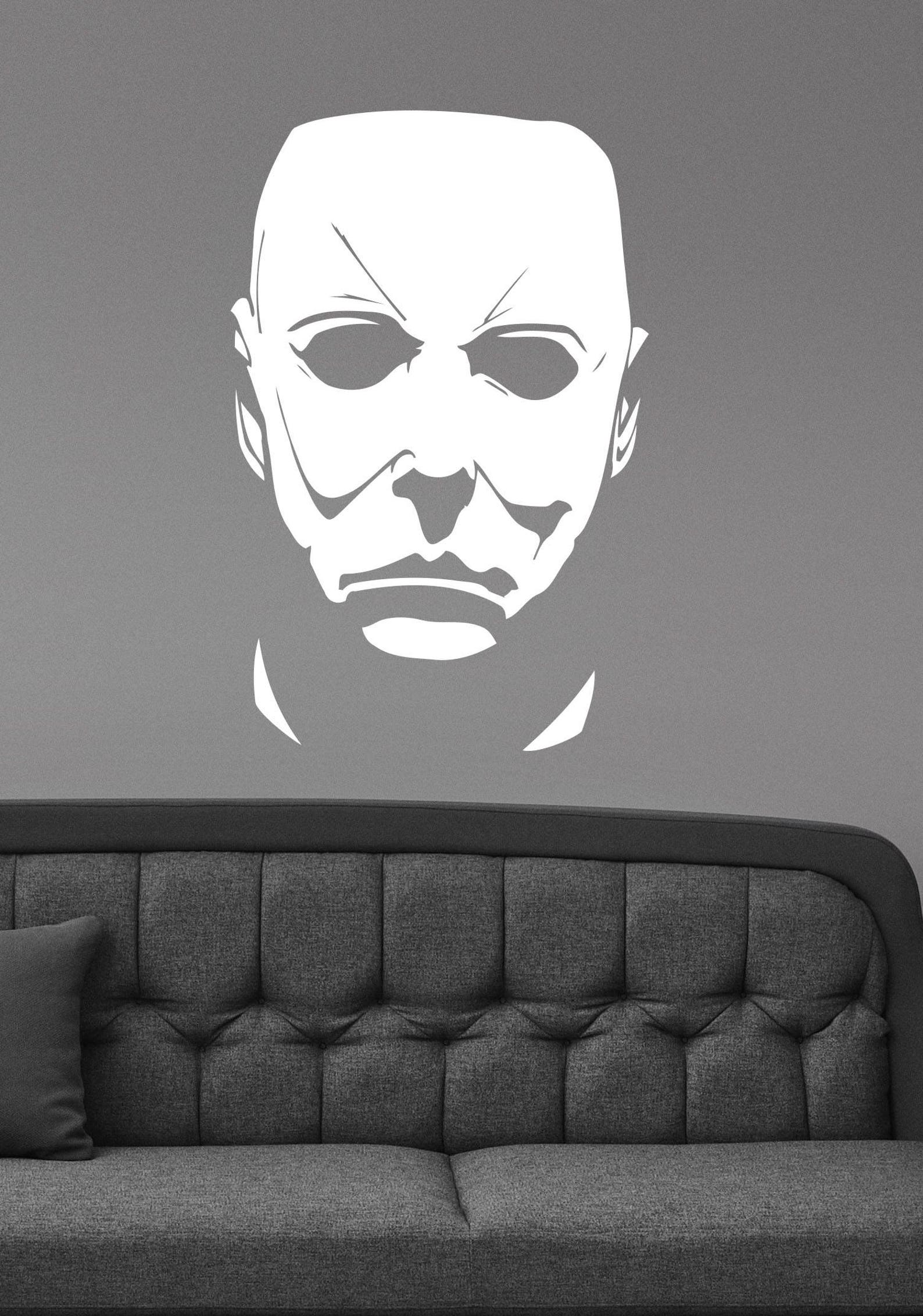 Michael Myers Face Wall Decal Halloween Movie Vinyl Sticker | Etsy