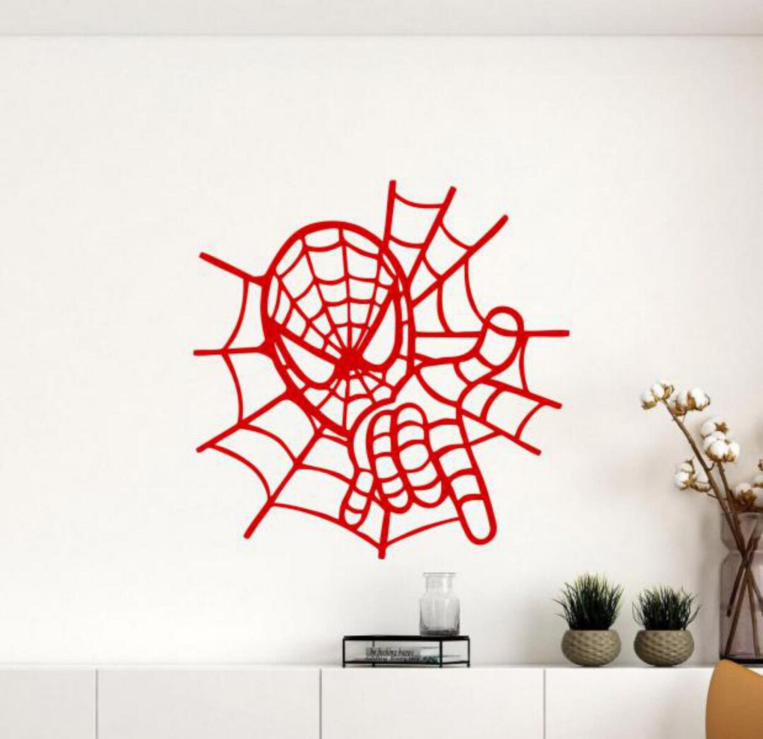 Spider Wall Decal Vinyl Sticker Superhero Wall Art Gift Kids Room Wall ...