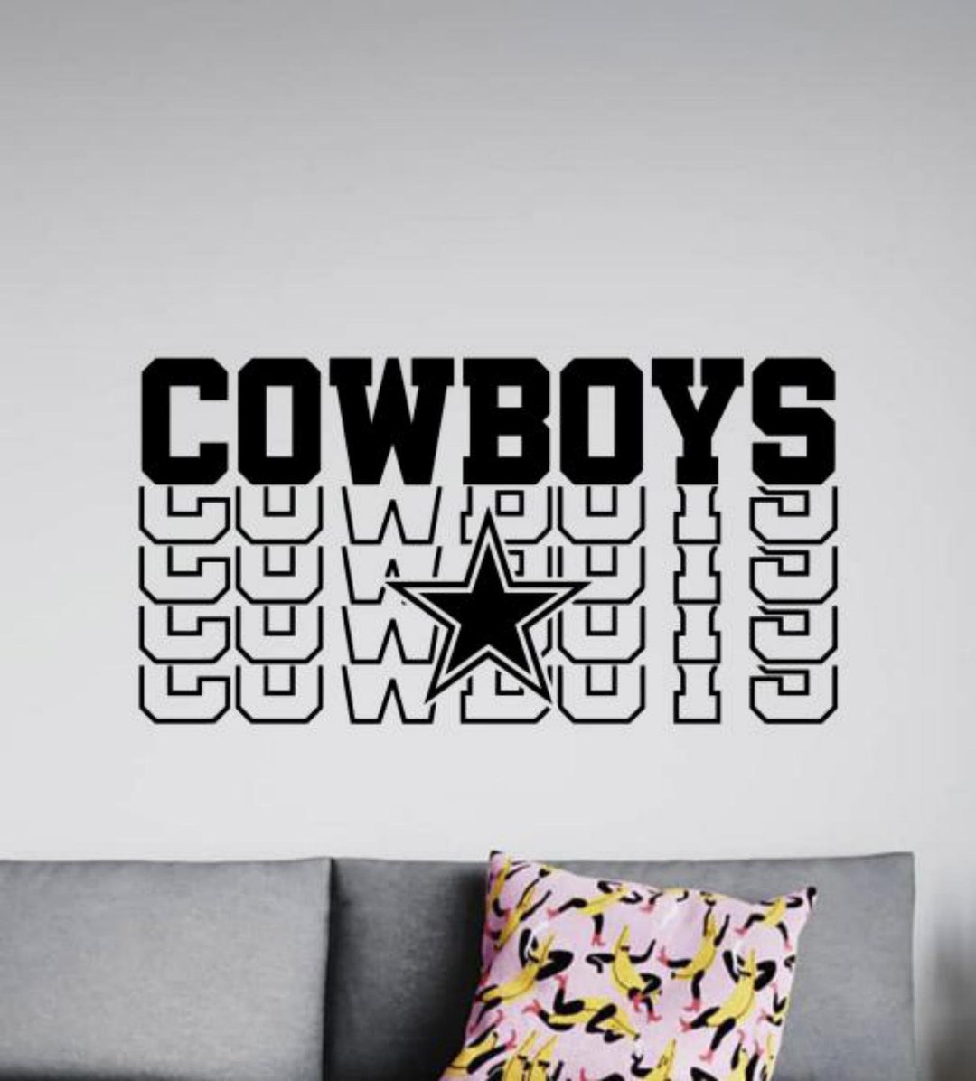 Cowboys Wall Decal Vinyl Sticker Logo Wall Art Fan Gift Football Wall ...