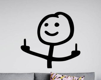 MIDDLE FINGER GUY Meme 25-1000 Pack Stickers Gag Prank Sticker Decal ...