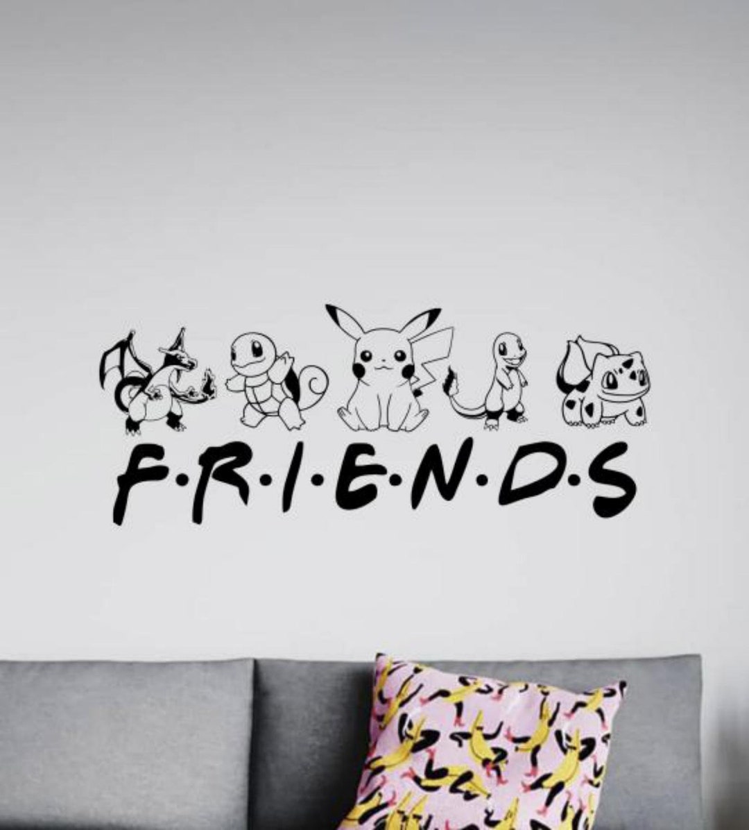 Pikachu Friends Wall Decal Vinyl Sticker Nursery Wall Art Gift Kids ...