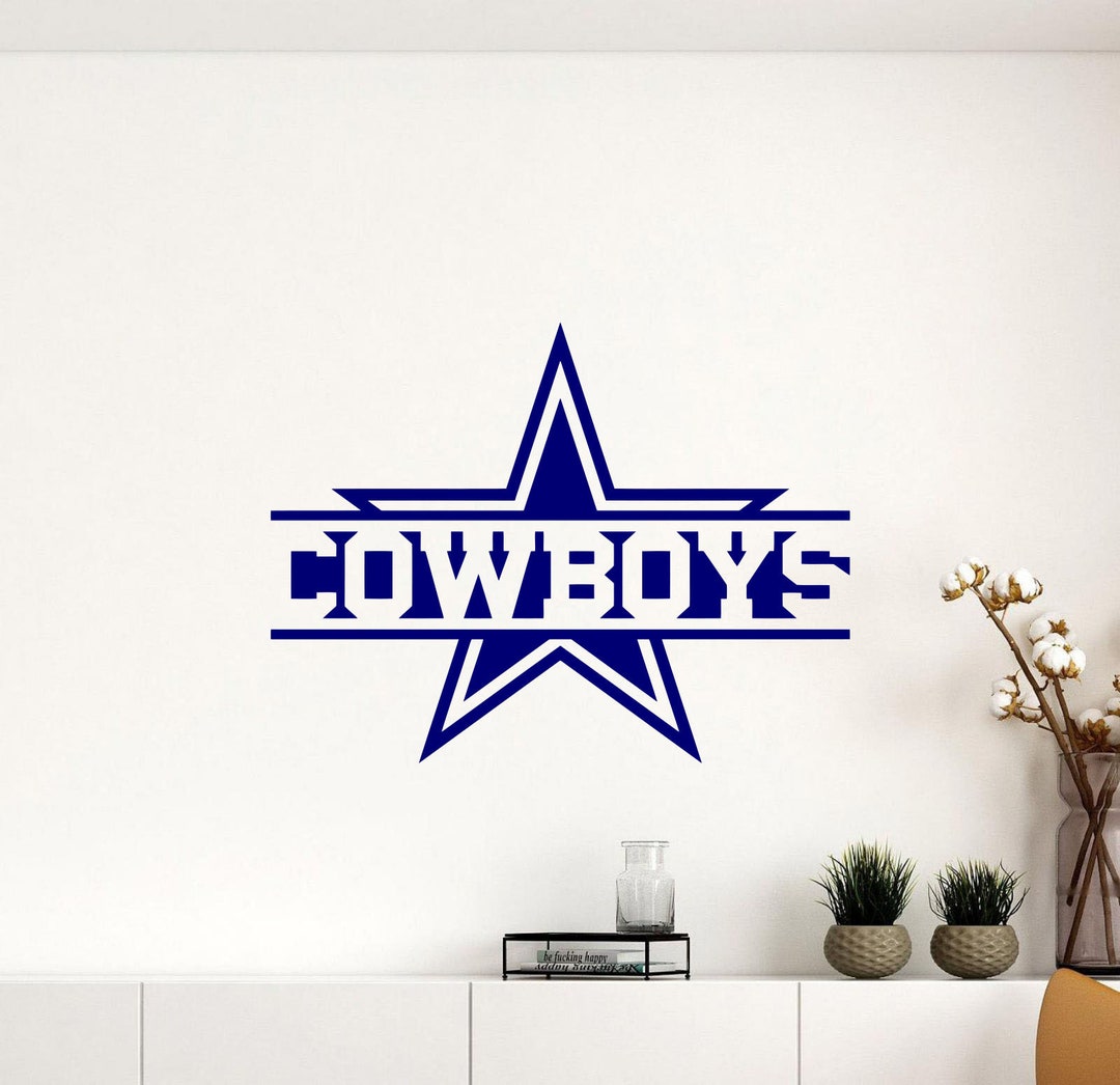 Cowboys Wall Decal Vinyl Sticker Logo Wall Art Fan Gift Football Wall ...