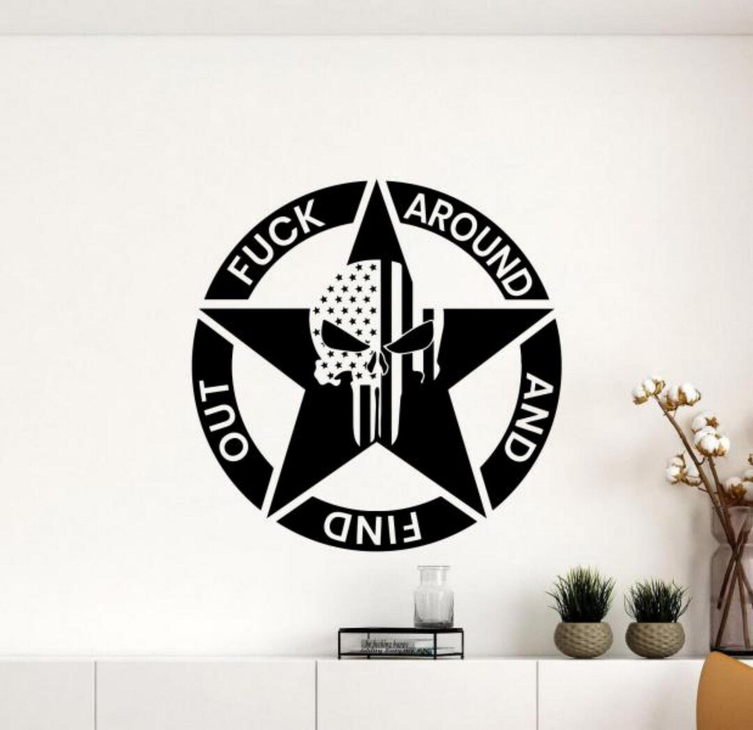 FAFO Wall Decal Vinyl Sticker Skull Star Fuck Around and Find Out US ...