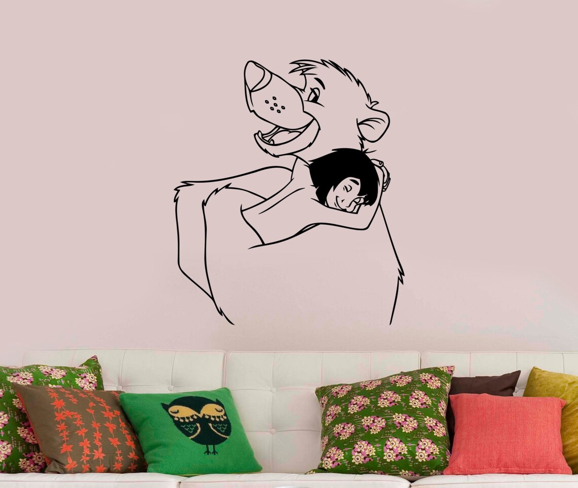 Baloo and Mowgli Vinyl Decal Sticker the Jungle Book Disney Art Cartoon ...