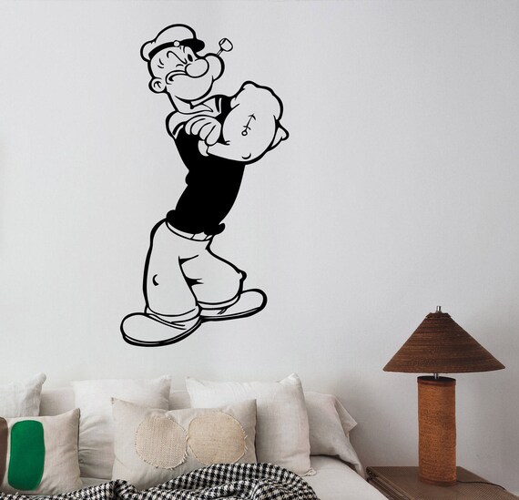Popeye Stickers Popeye The Sailor Man Olive Oil Vintage Vinyl Wall