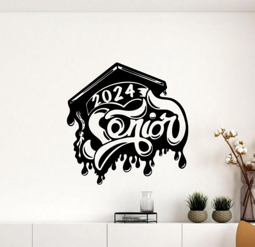 Senior 2024 Wall Decal Vinyl Sticker Graduate Sign Graduation Class of ...