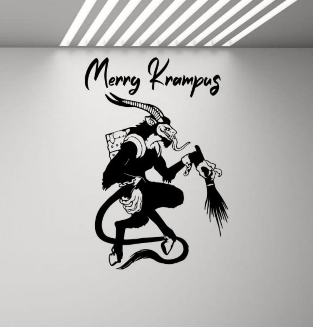 Merry Krampus Decal Vinyl Wall Sticker Christmas Wall Art Gift Scary ...
