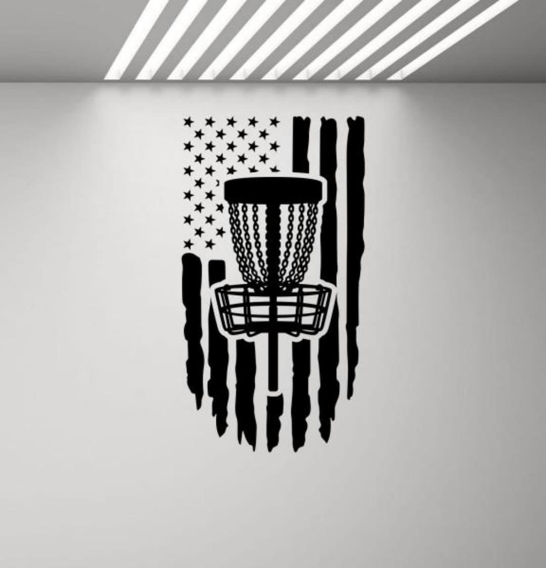 Disc Golf Wall Decal Vinyl Sticker Disc Golf Flag Wall Art Fan Gift US ...